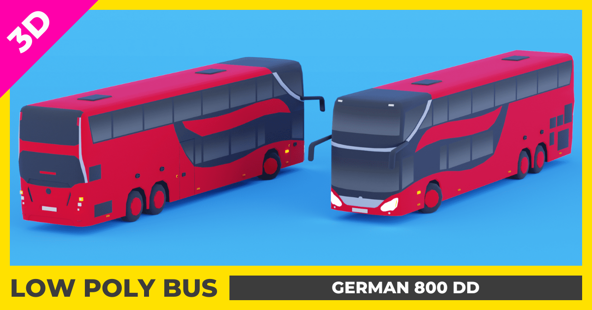 Low Poly Bus - German 800 DD | 3D Land | Unity Asset Store