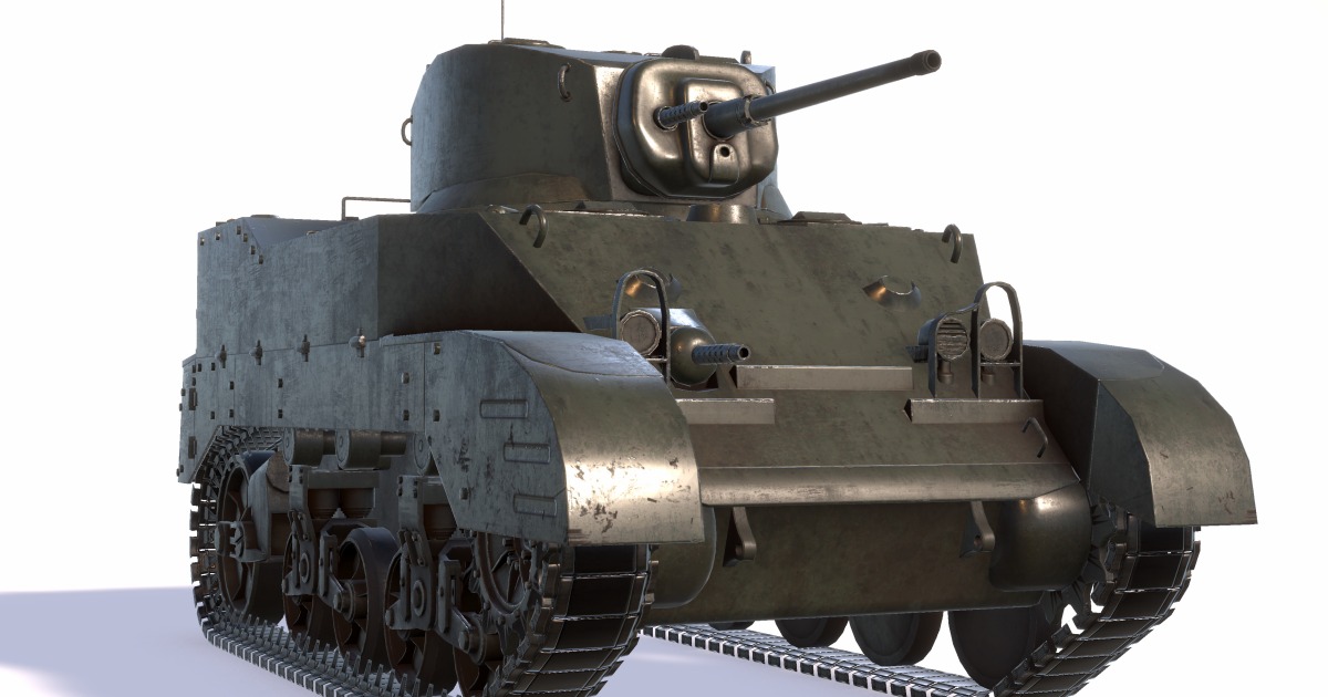 M5A1 Stuart WW2 US Light Tank | 3D Land | Unity Asset Store