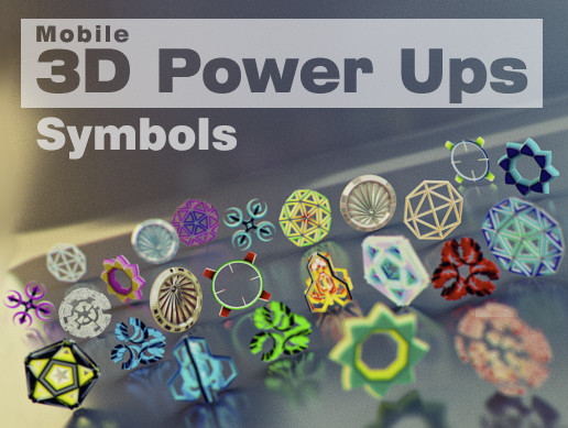 Mobile Power Ups Symbols | 3D Props | Unity Asset Store