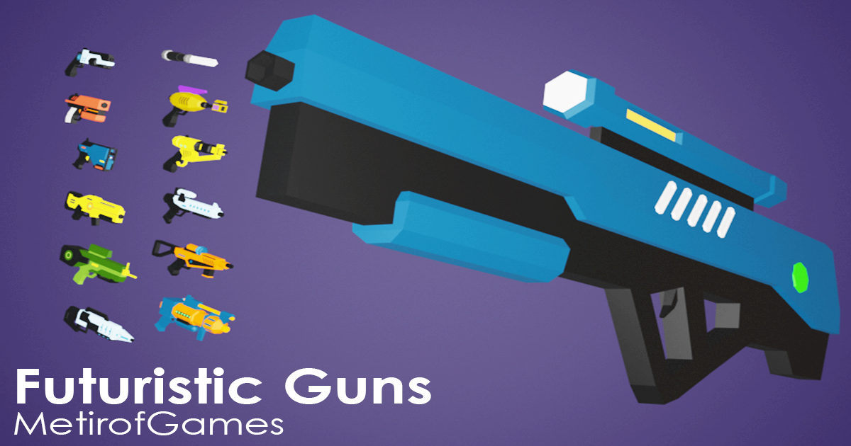 3D Low Poly Futuristic Guns Pack | 3D Guns | Unity Asset Store