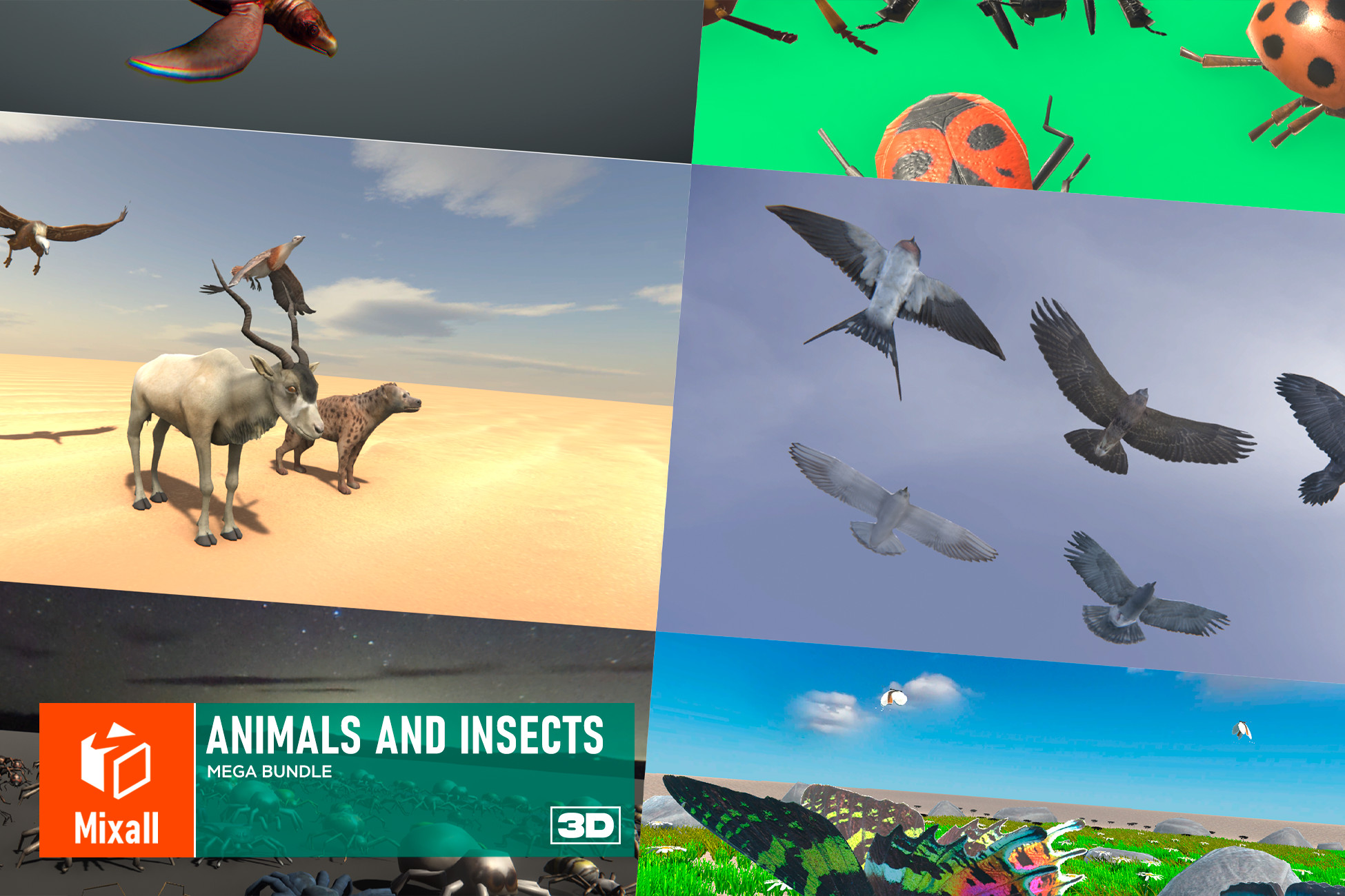 Animals and insects - Mega Bundle | 3D 动物 | Unity Asset Store