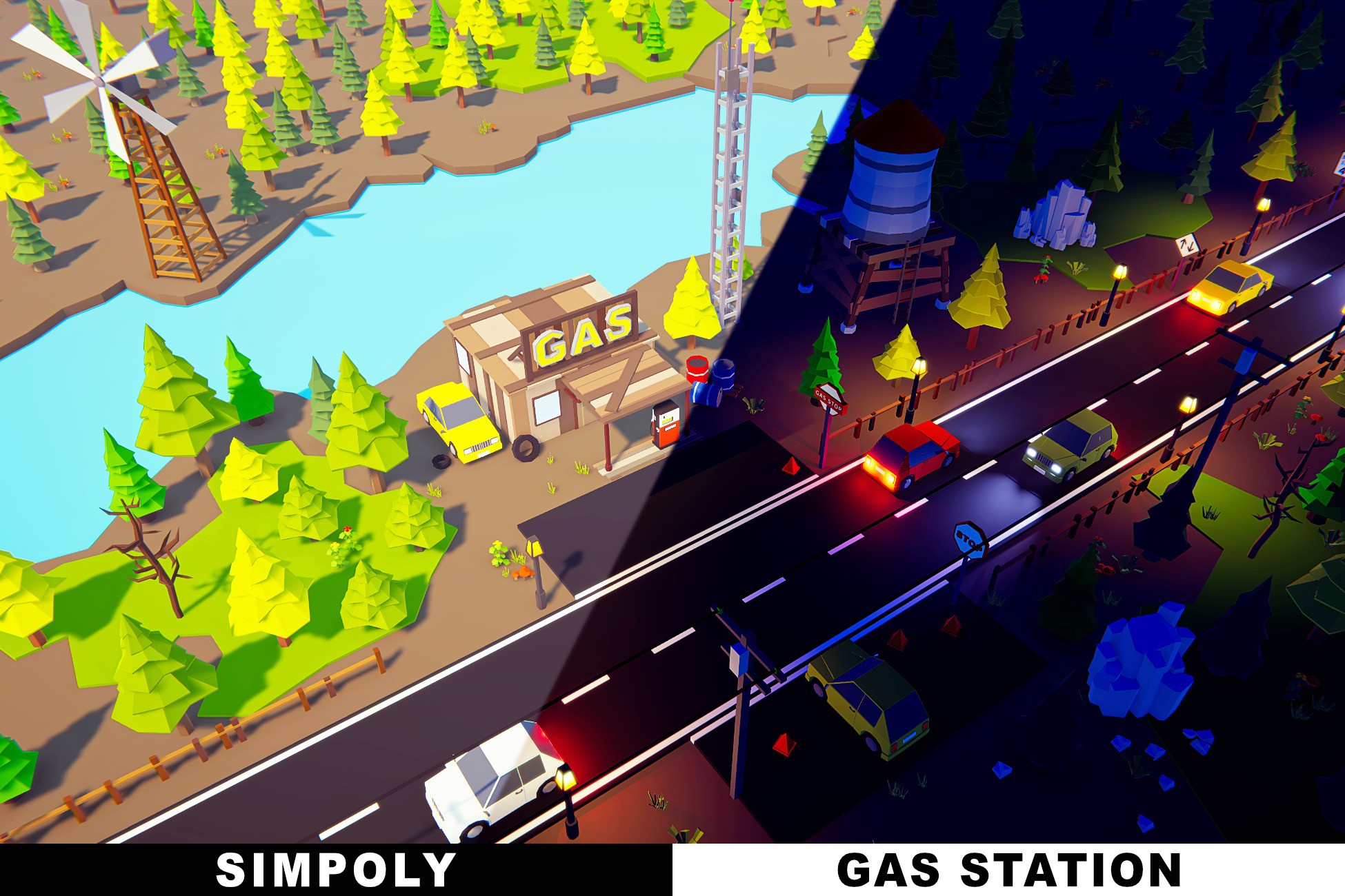 SimPoly Gas Station | 3D Urban | Unity Asset Store