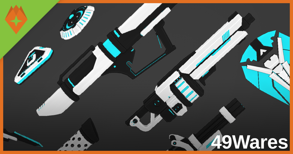 LowPolyStyle Sci-Fi Weapons (Special) with 5 Skins/Textures | 3D ...