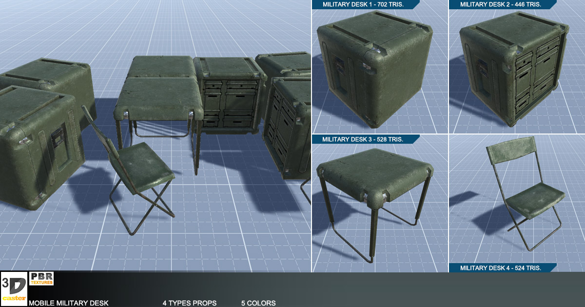 Mobile Military Desk | 3D Weapons | Unity Asset Store