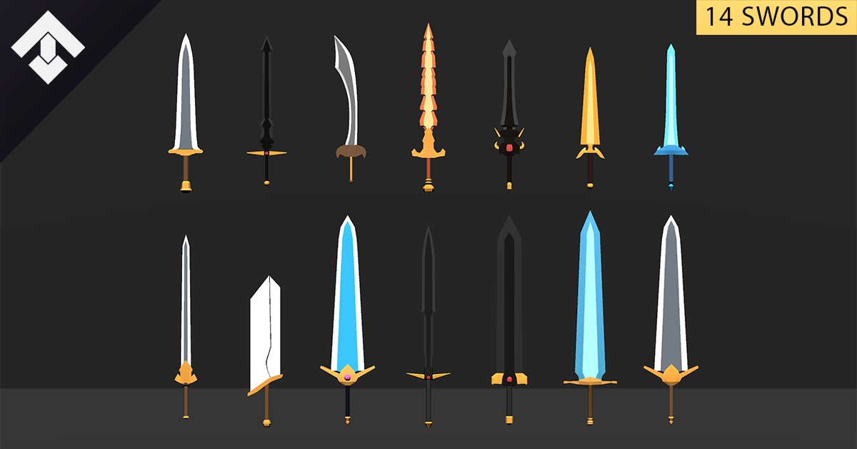 3D Low Poly Fantasy Swords Pack | 3D Weapons | Unity Asset Store