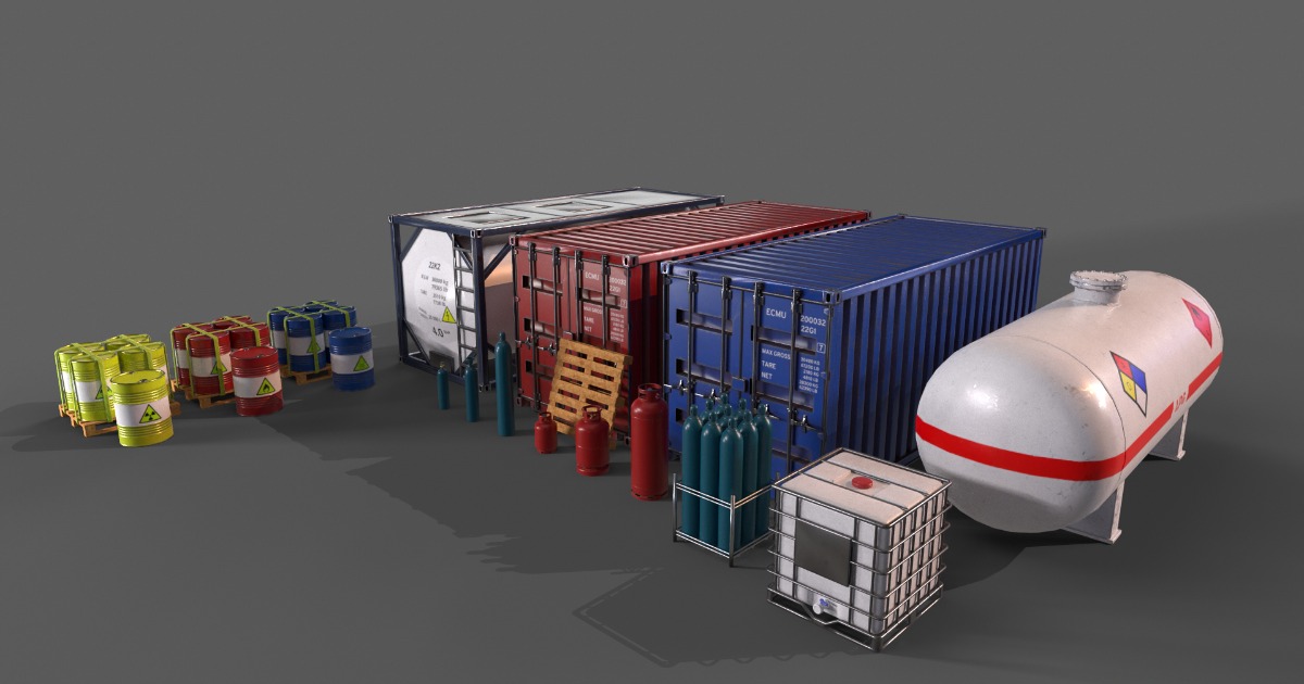 General Purpose Industrial Containers Pack | 3D Industrial | Unity Asset Store