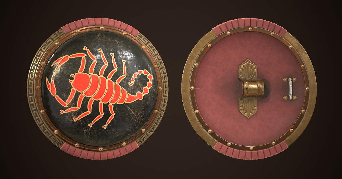 Hoplite Shield (Aspis) Scorpion | 3D Weapons | Unity Asset Store