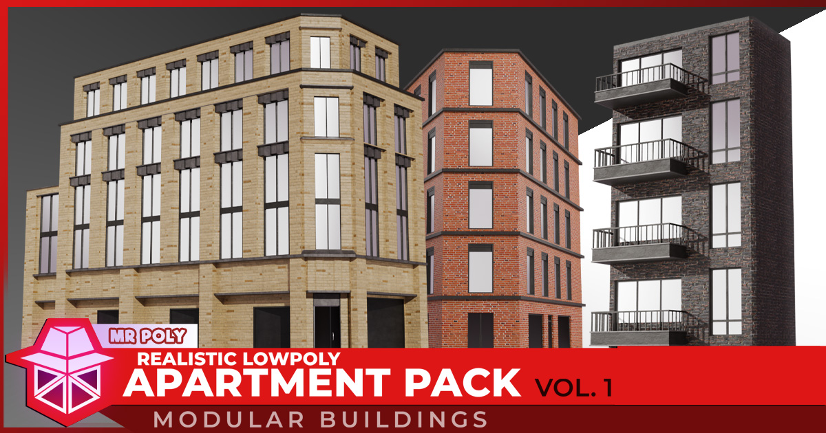 Realistic Low Poly Apartment Pack | 3D Urban | Unity Asset Store