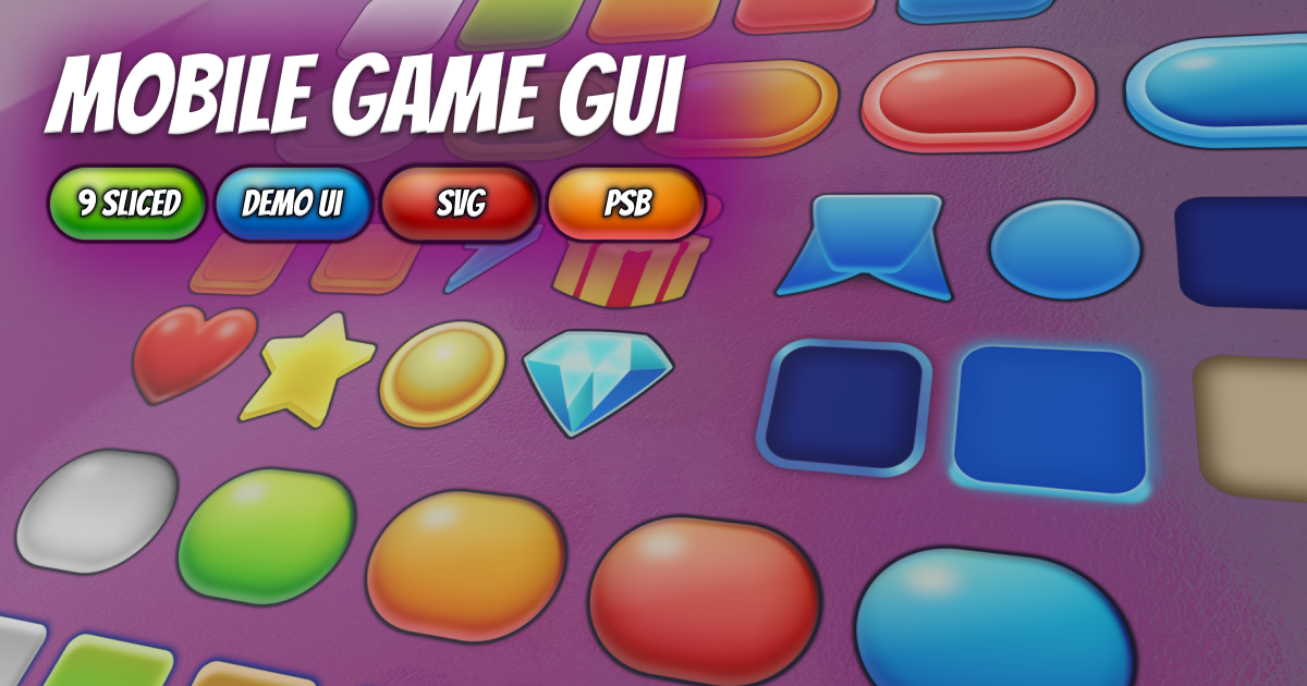 2D Mobile Game GUI Pack | 2D Icons | Unity Asset Store