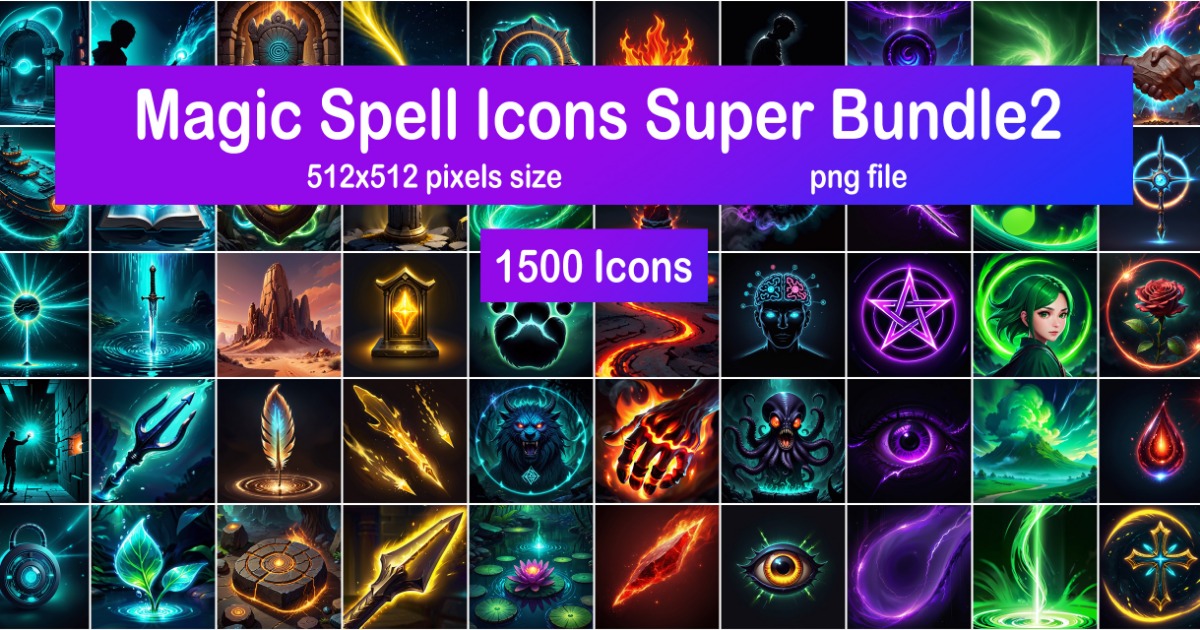 Magic Spell Icons Super Bundle2 | 2D Icons | Unity Asset Store