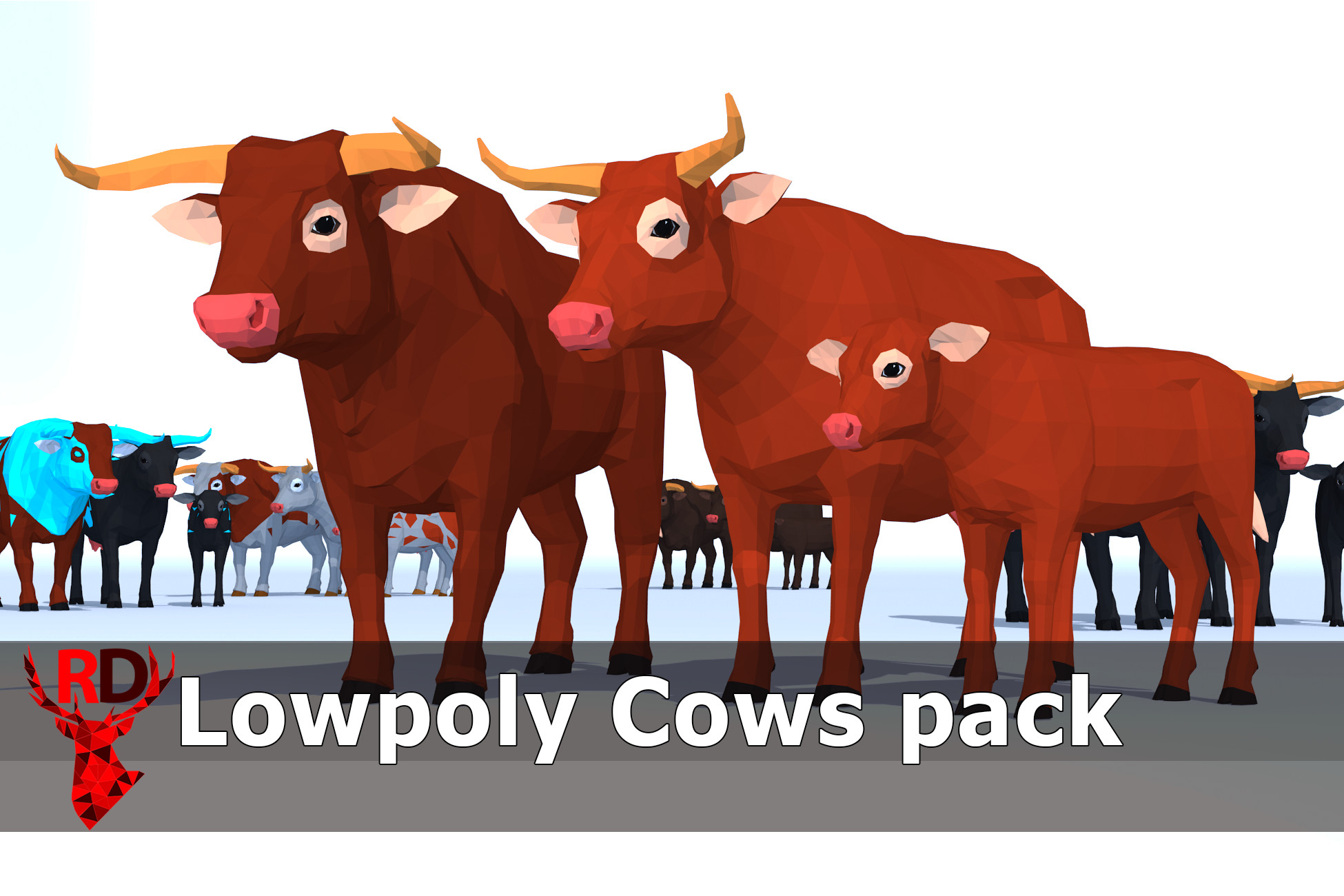 LowPoly Cows pack | 캐릭터 | Unity Asset Store
