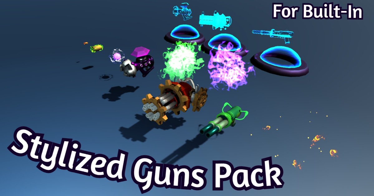 Stylized Guns Pack | 3D 소품 | Unity Asset Store