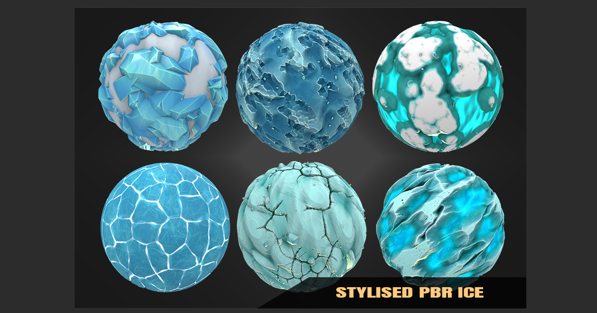 Stylized Frozen Ice Cave PBR Materials | 2D Textures & Materials ...