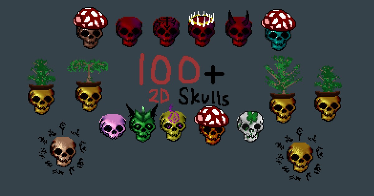 2D Pixel Art Skull Icons / Emblems | 2D Icons | Unity Asset Store