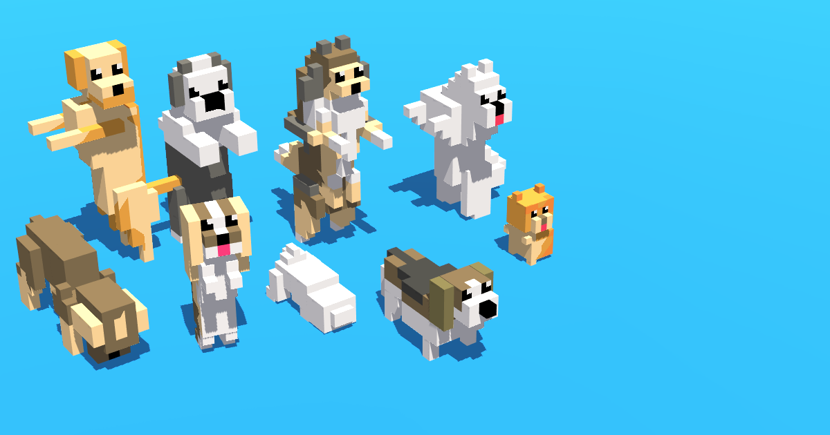Simple Blocky Dogs Animated | 角色 | Unity Asset Store