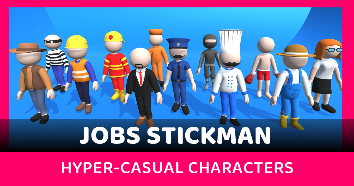 Hyper-Casual Stickman Jobs Package | 3D Characters | Unity Asset Store