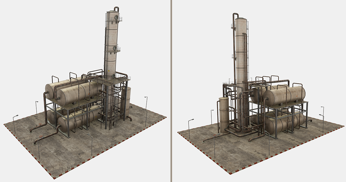 Oil Refinery Unit | 3D Industrial | Unity Asset Store