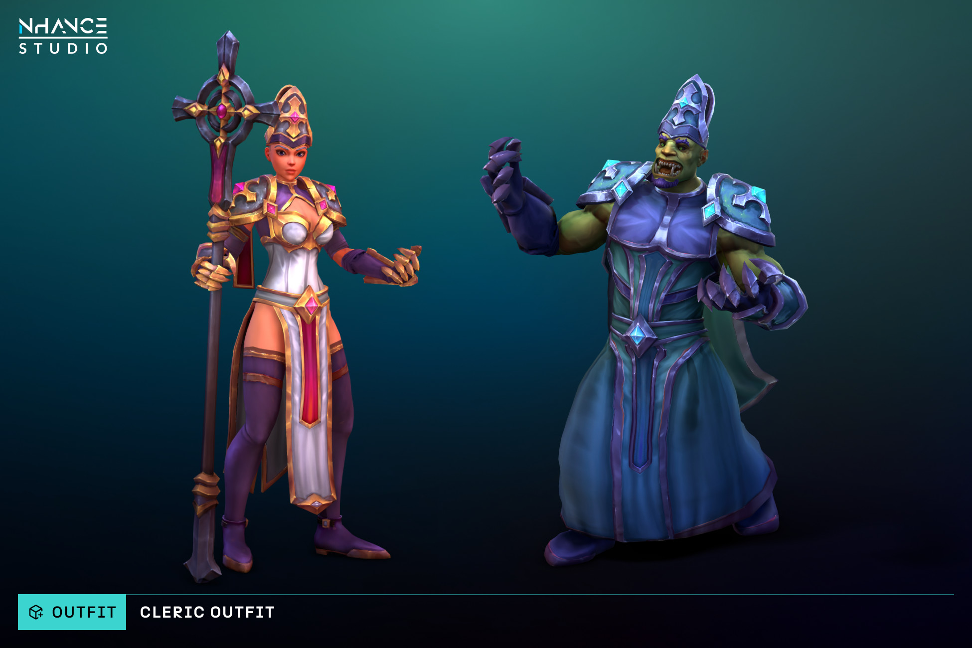 Stylized Fantasy Cleric Outfit | 3D Characters | Unity Asset Store