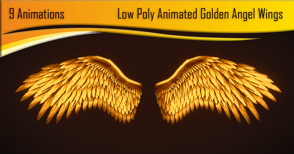 Low Poly Animated Golden Wings | 3D Animations | Unity Asset Store