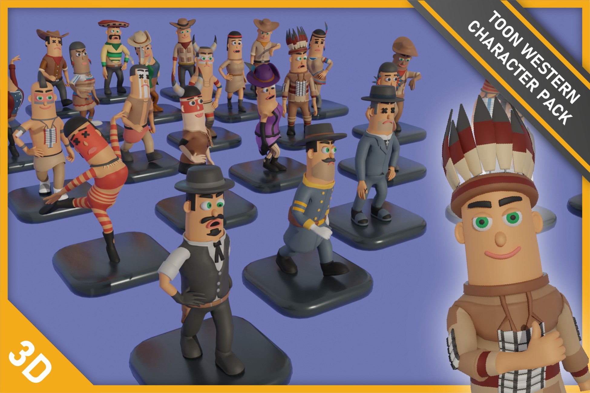 Toon Western Character Pack | 3D Humanoids | Unity Asset Store