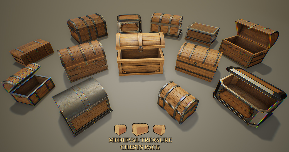 Medieval Treasure Chests Pack | 3D Props | Unity Asset Store