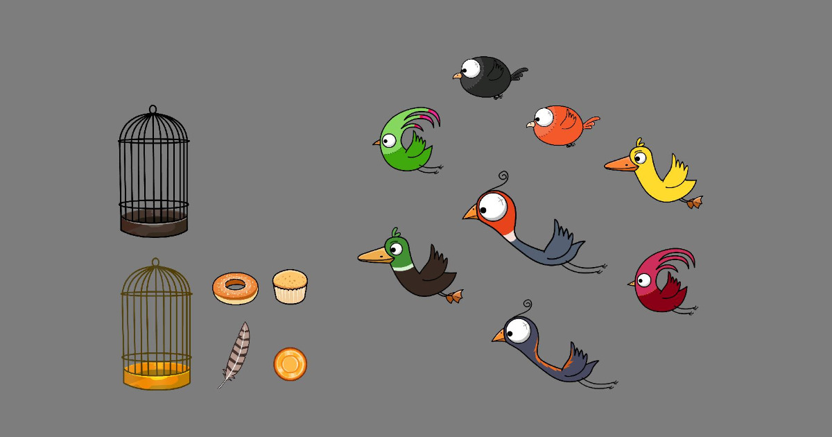 2D Cute Birds(4 in 1) Mini pack | 2D Characters | Unity Asset Store