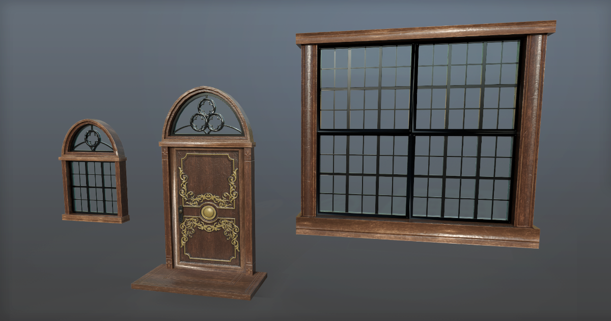 Gothic Window and Door | 3D Props | Unity Asset Store