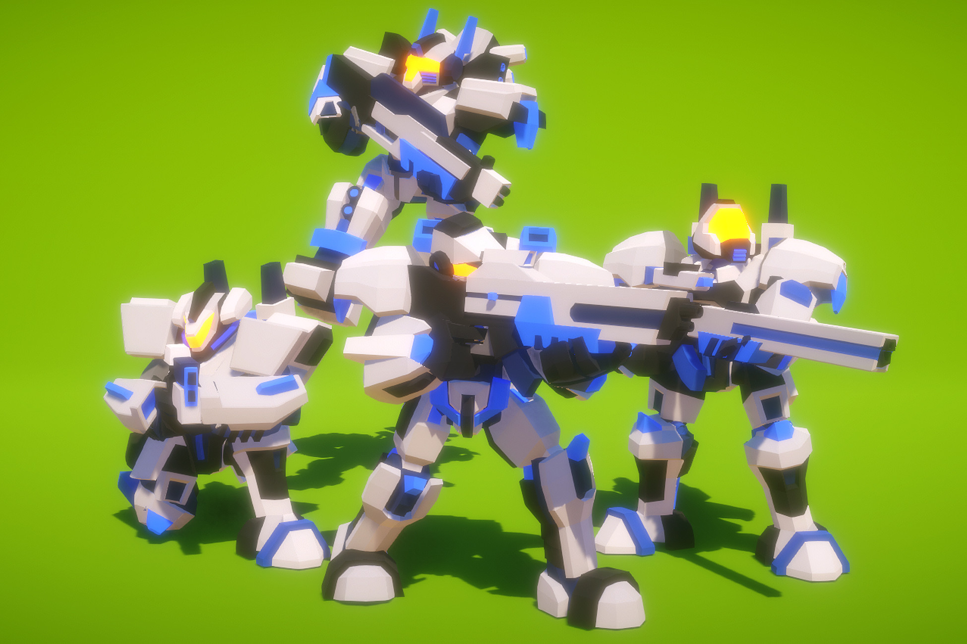 Robot Hero Modular Polyart 3d Robots Unity Asset Store