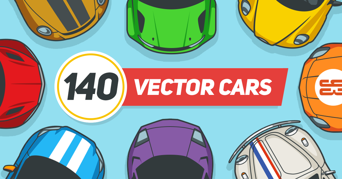 140 Top View Vector Cars | 2D Characters | Unity Asset Store