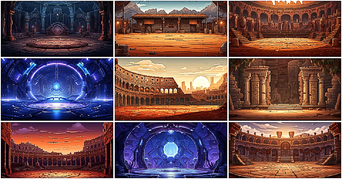 BACKGROUND - Pixel Battle Arena 1 | 2D Environments | Unity Asset Store