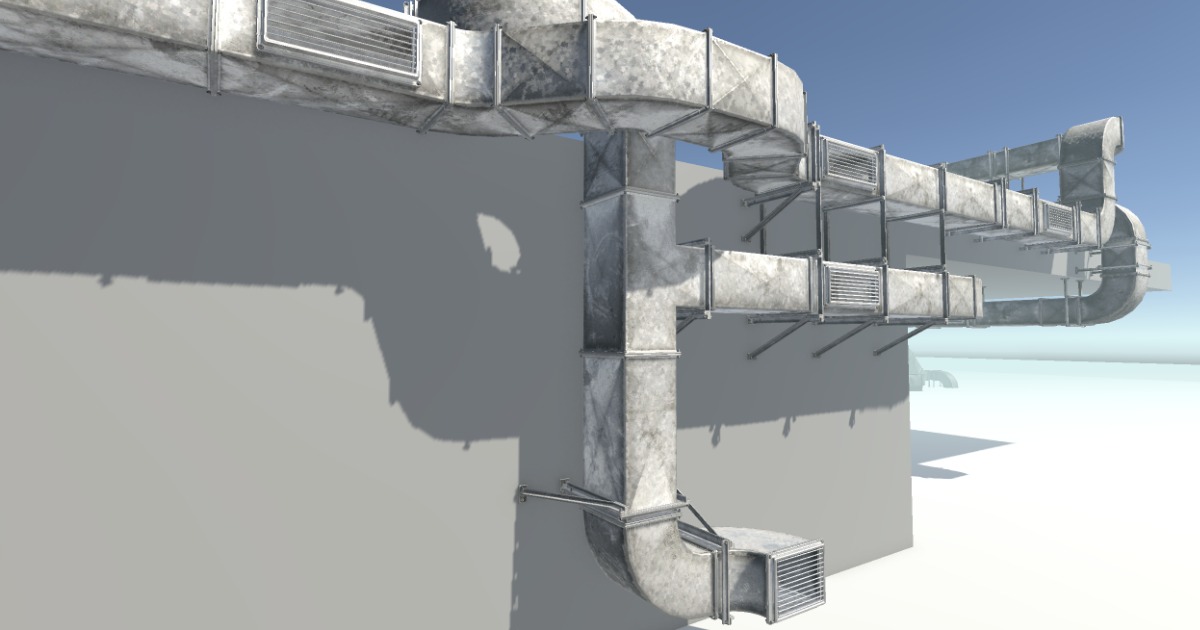 Industrial Ventilation Ducts KIT | 3D Industrial | Unity Asset Store