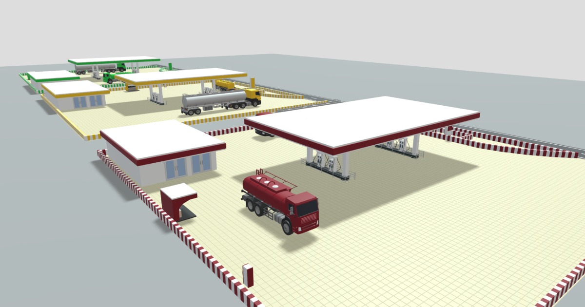 Simpoly Petrol Station | 3D Industrial | Unity Asset Store