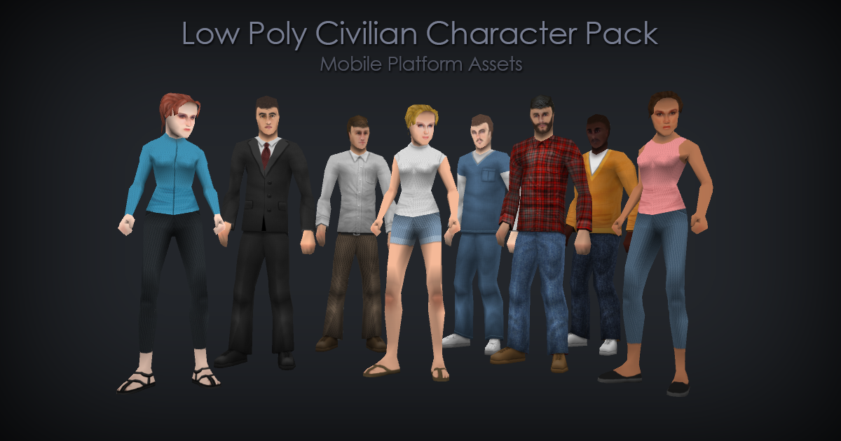 Low Poly Civilian Character Pack | 3D Humanoids | Unity Asset Store