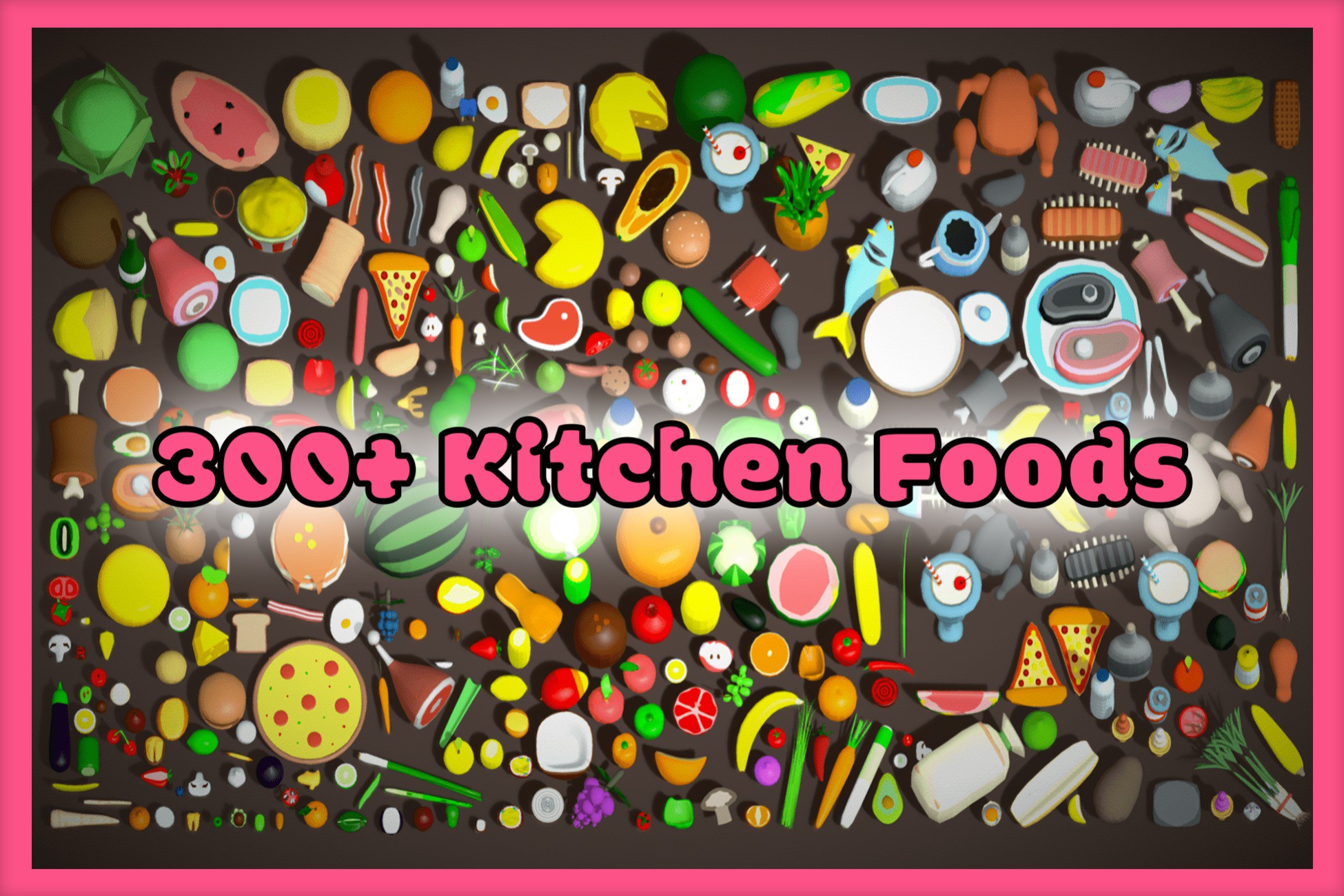 300+ Kitchen Foods Pack – Low Poly Veg and Non Veg Foods by ...
