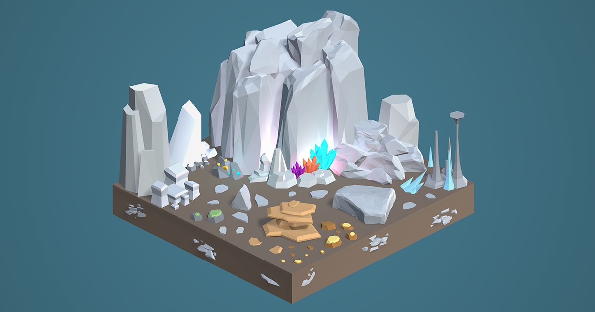 Low Poly Rocks Pack - Polyworks | 3D Landscapes | Unity Asset Store