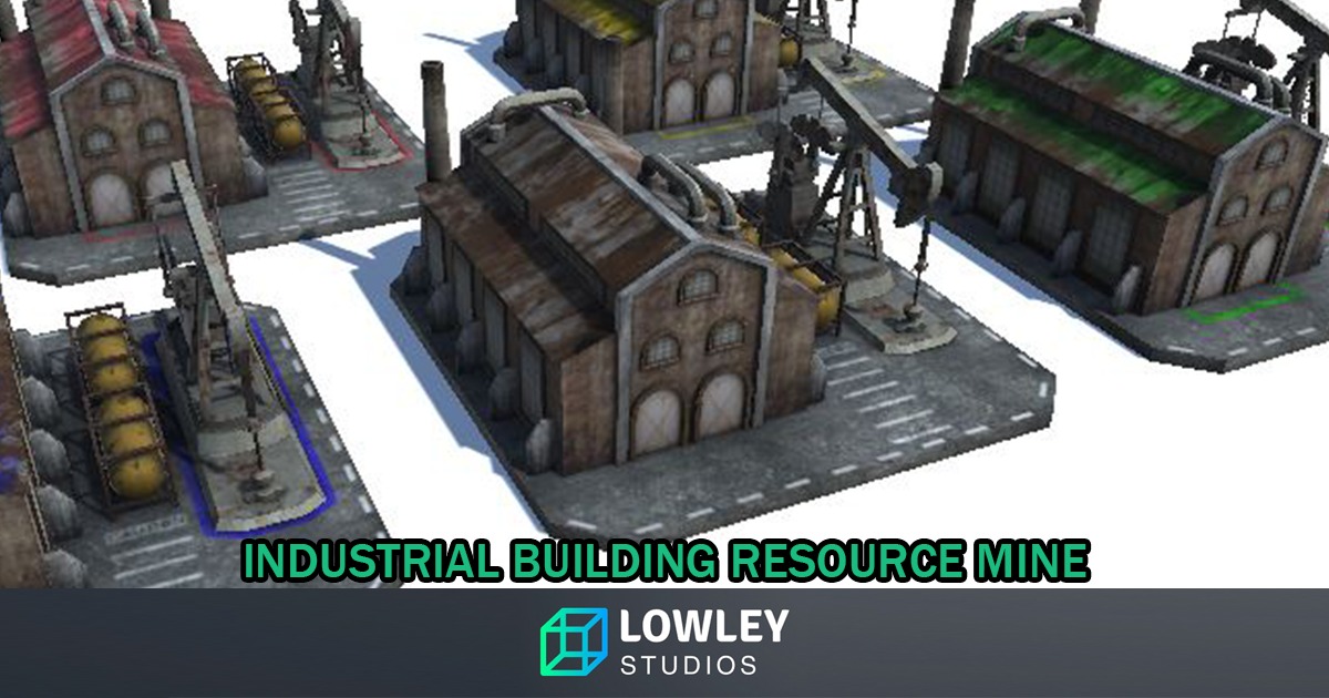 Low Poly Industrial Building Resource Mine | 3D Industrial | Unity ...