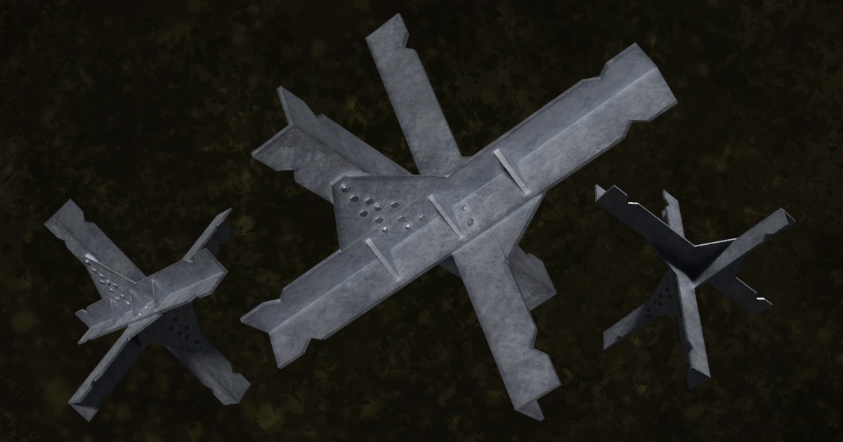 Mititary Anti Tank Hedgehogs N3 Series Metal Fortress Obstacle | 3D ...