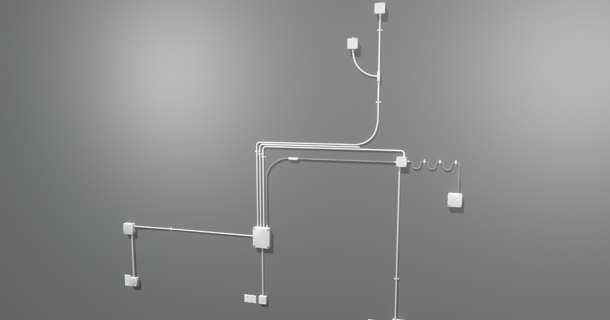 Pack of metal painted electrical wires | 3D Industrial | Unity Asset Store