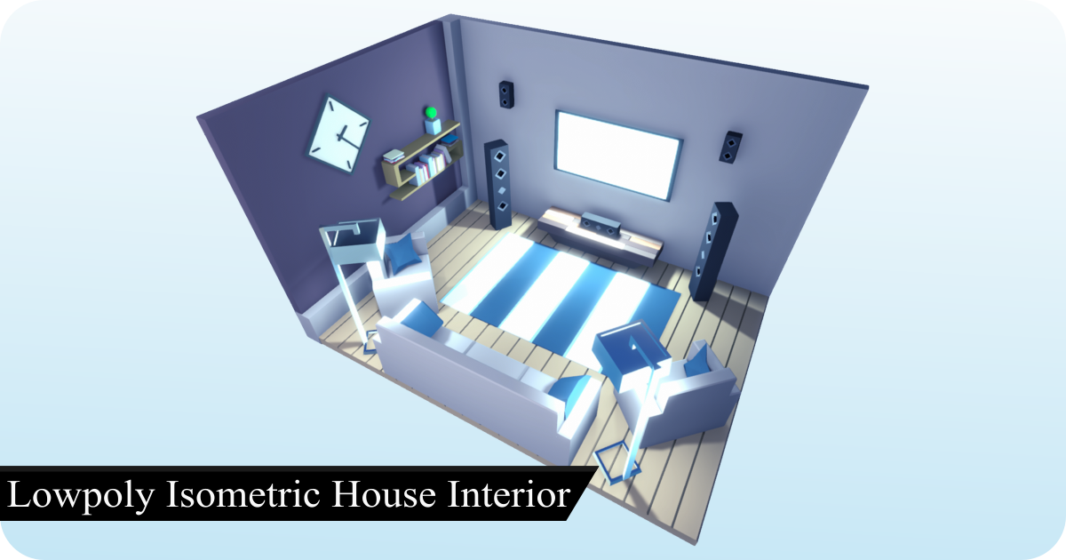 Lowpoly Isometric House Interior | 3D Interior | Unity Asset Store