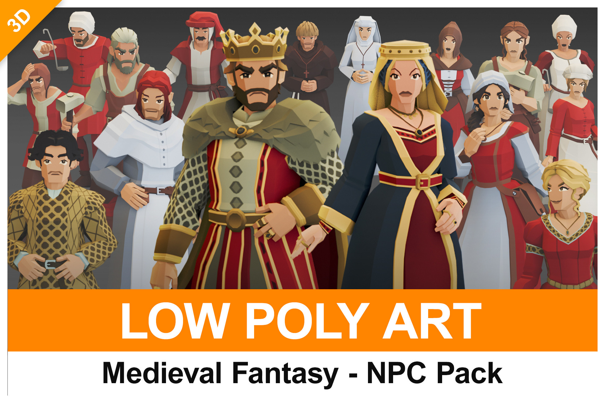 Low-Poly Medieval Fantasy - NPC Pack | 3D Characters | Unity Asset Store