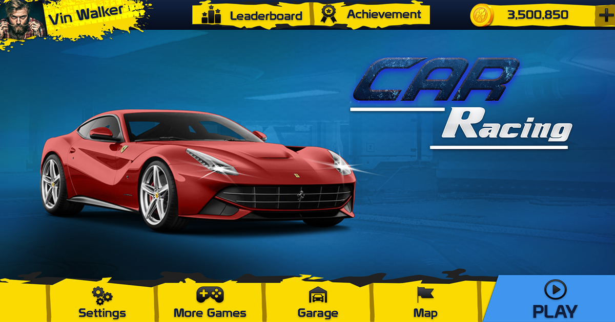 Racing Game Graphics CxS (GUI Skin 10) | 2D GUI | Unity Asset Store