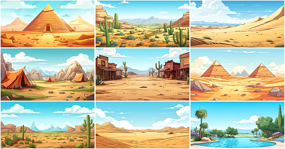 BACKGROUND - Cartoon Desert 1 | 2D Environments | Unity Asset Store