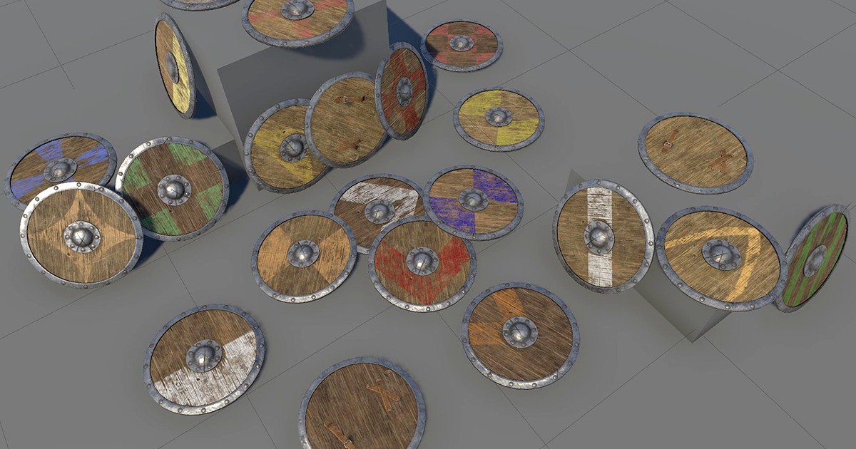 Medieval/Viking Wooden Shield Prop (customizable) | 3D Weapons | Unity ...