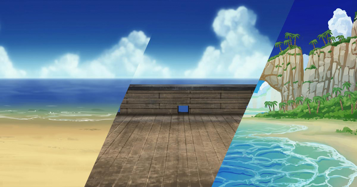 Parallax Beach, Island and Ship Background | 2D Textures & Materials ...