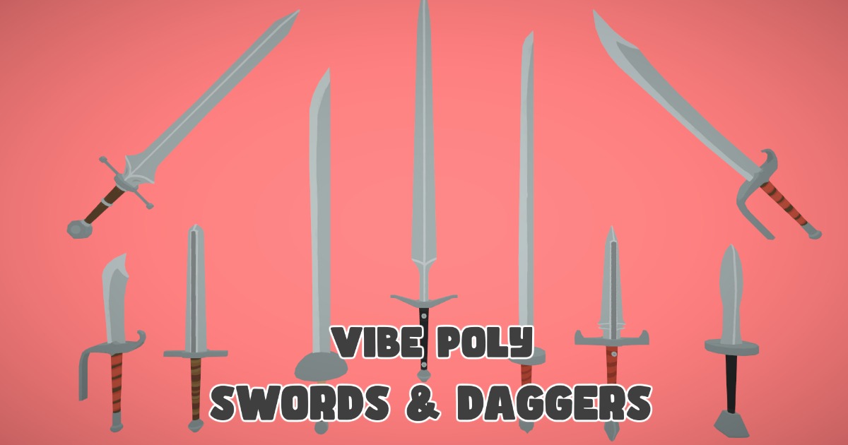 Vibe Poly - Modular Swords & Daggers | 3D Weapons | Unity Asset Store