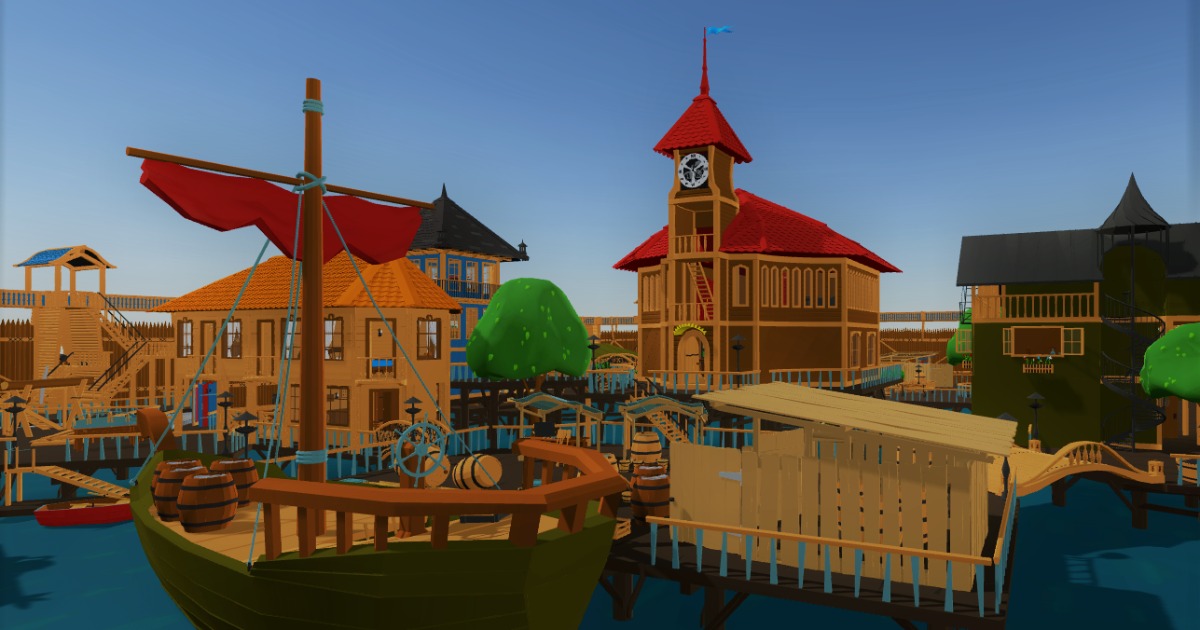 POLYGON Fantasy Town on the Water pack | 3D Fantasy | Unity Asset Store