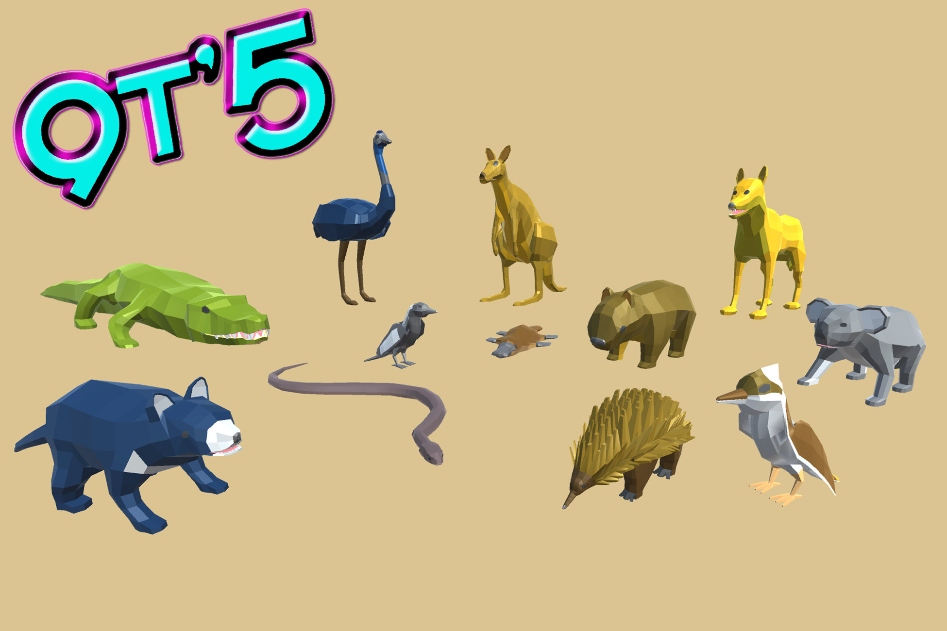 9t5 Low Poly Australian Animals | 3D Animals | Unity Asset Store