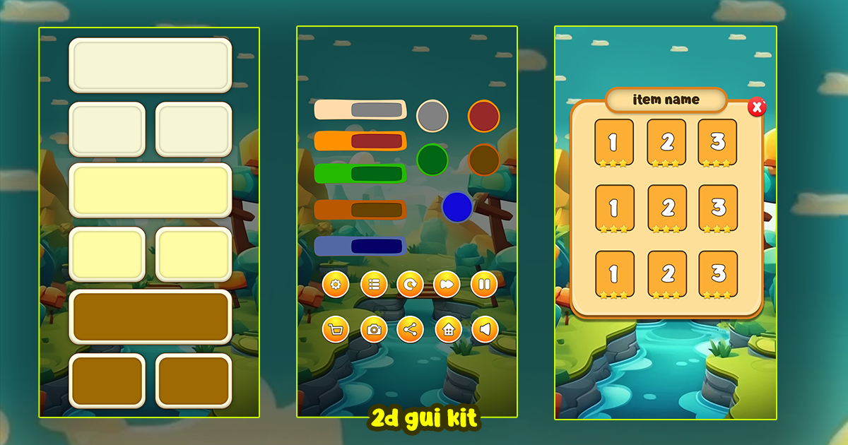 2D Game Ui kit-hyper causal game design | 2D GUI | Unity Asset Store