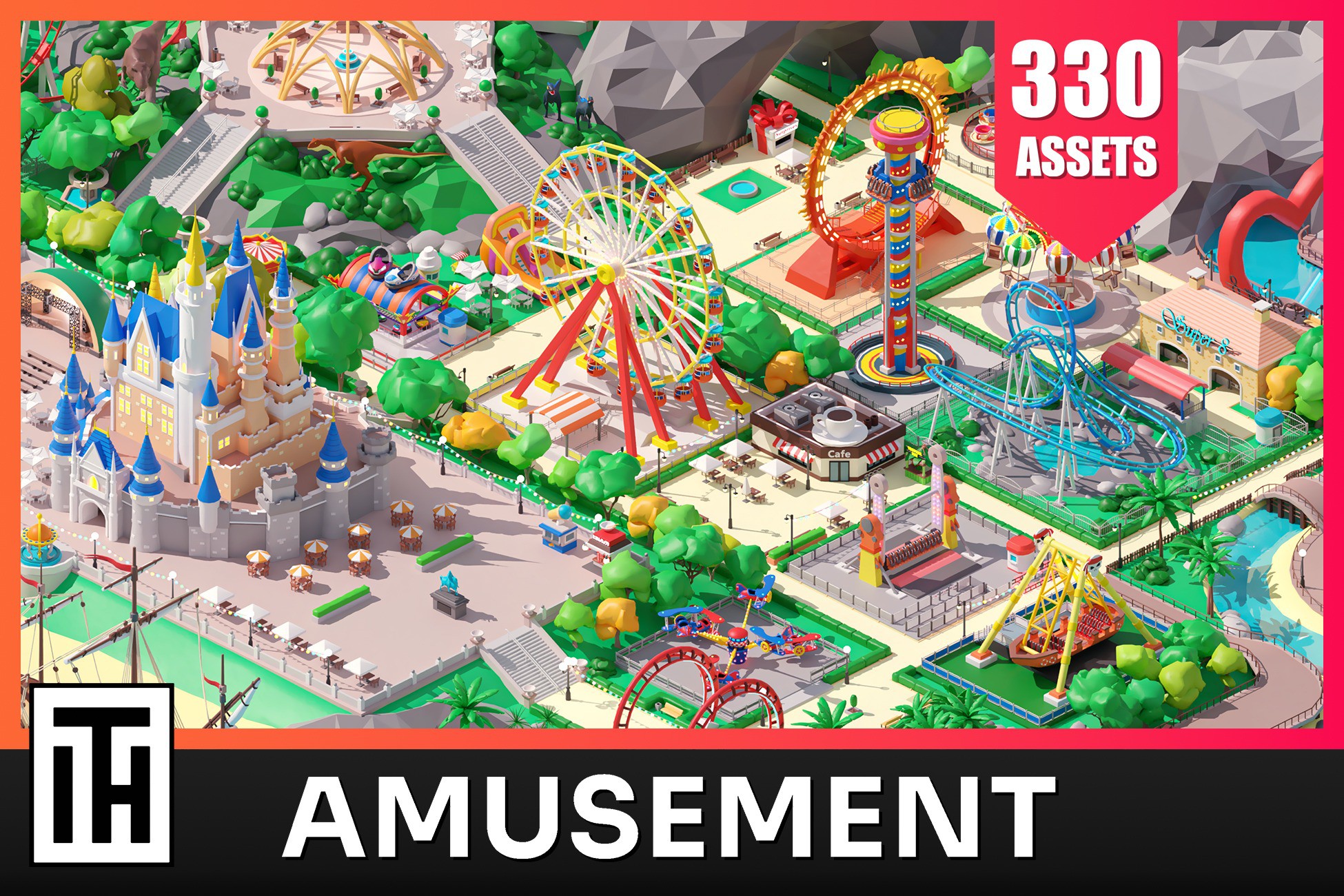 Amusement Park - Low Poly 3D Models Pack | 3D Landscapes | Unity Asset ...