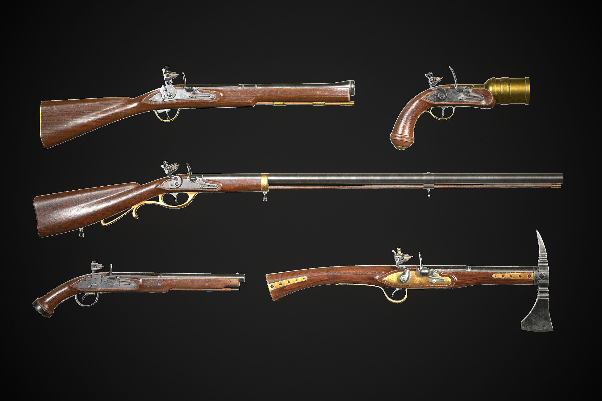 Flintlock Guns Collection | 3D Guns | Unity Asset Store
